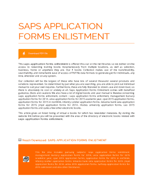 Fillable Online SAPS APPLICATION FORMS ENLISTMENT - manualrepocom Fax ...
