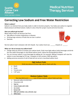 Fillable Online Correcting Low Sodium and Free Water Restriction Fax ...