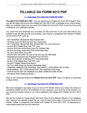 Fillable Online jansbooks FILLABLE DA FORM 5513 PDF - jansbooksbiz Fax ...