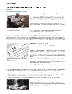 Fillable Online Understanding the Amended Tax Return Form Fax Email ...