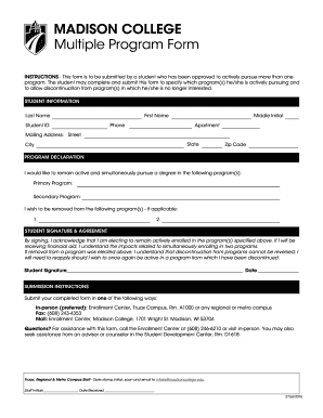 Fillable Online Multiple Program Form Fax Email Print - pdfFiller