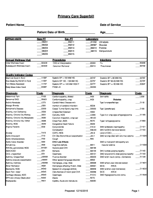 Fillable Online Primary Care Superbill - bhccuniversitycomb Fax Email ...