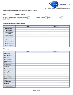 Fillable Online willscentral-advisor co Wcuk Lpa instruction form v2 ...