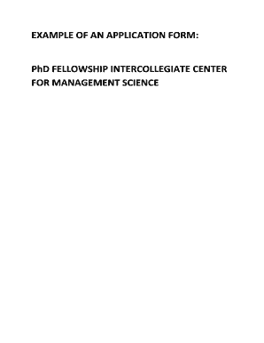 Fillable Online fwo EXAMPLE OF AN APPLICATION FORM PhD FELLOWSHIP - fwo ...