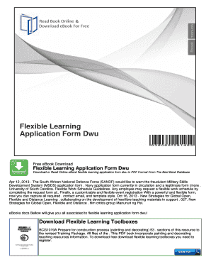 Fillable Online Flexible Learning Application Form Dwu - ursdoccom Fax ...