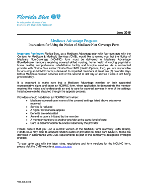 Fillable Online Medicare Advantage NOMNC Form Bulletin - Florida Blue ...