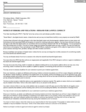 Fillable Online NOTICE OF ERRORS AND VIOLATIONS - DEMAND FOR LAWFUL ...
