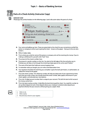 Fillable Online Parts of a Check Activity (Instructor Copy) Fax Email ...