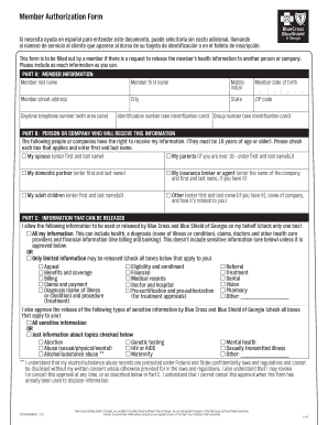 Fillable Online Member AuthorizationInstructions Form Fax Email Print ...