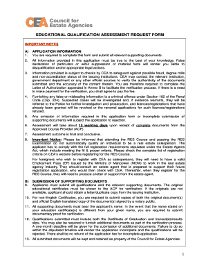Fillable Online EDUCATIONAL QUALIFICATION ASSESSMENT REQUEST FORM Fax ...