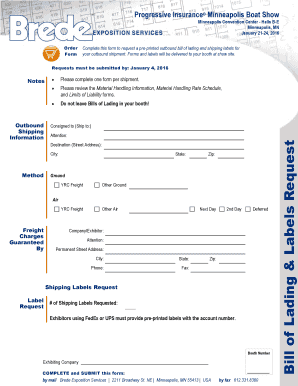 Fillable Online Bill of Lading amp Labels Request - Minneapolis Fax ...