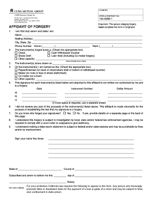 Fillable Online AFFIDAVIT OF FORGERY - FIGFCU Fax Email Print - pdfFiller