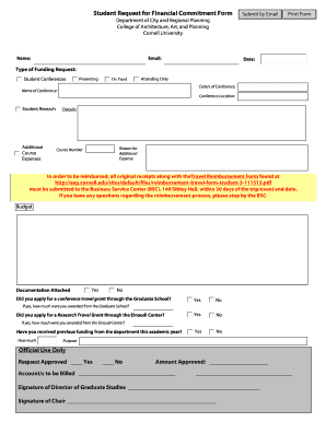 Fillable Online aap cornell Student Request for Financial Commitment ...