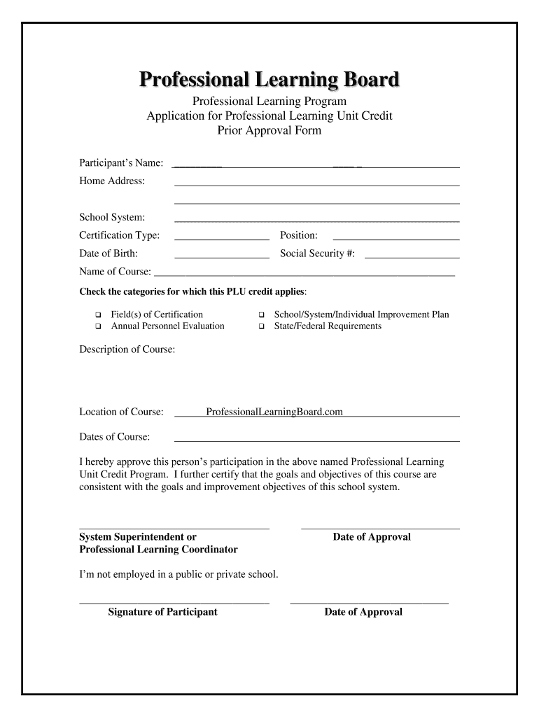 Fillable Online Georgia Prior Approval bFormb and Course Approval ...