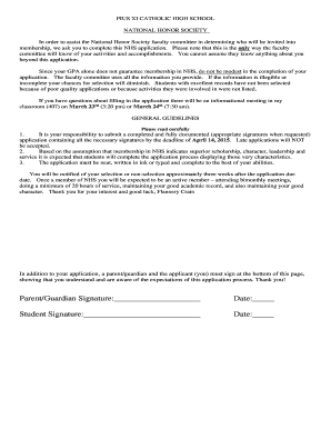 Fillable Online NHS Application.rtf Fax Email Print - pdfFiller