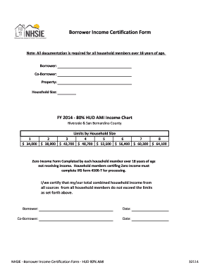 Fillable Online Borrower Income Certification Form Fax Email Print ...