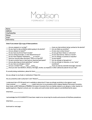 Fillable Online Updated Permanent Cosmetics Consent Form 2doc Fax Email ...