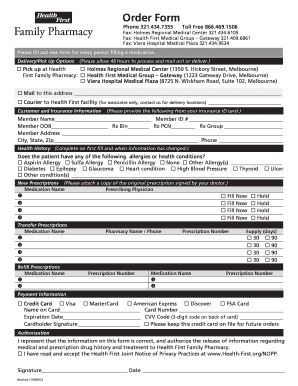 Fillable Online healthfirstinsurance Health First Family Pharmacy Order ...