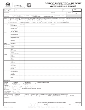 Fillable Online bcforestsafe BRIDGE INSPECTION REPORT - Unsafe is ...