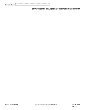 Fillable Online bcforestsafe 16Supervisor Transfer of Responsibility ...