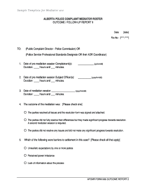 Fillable Online Mediator Outcome Follow-up Report 2 - solgpsalbertaca ...