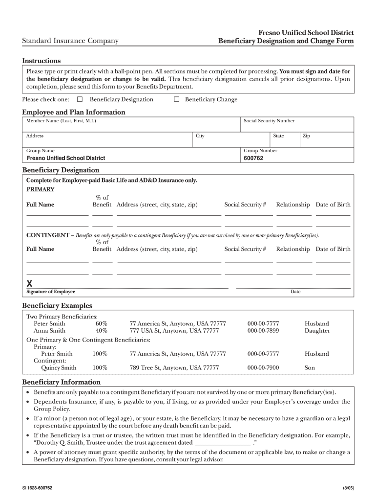 Fresno beneficiary: Fill out & sign online | DocHub