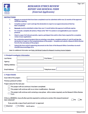 Fillable Online REPORT AND RENEWAL FORM External Applicants Fax Email ...