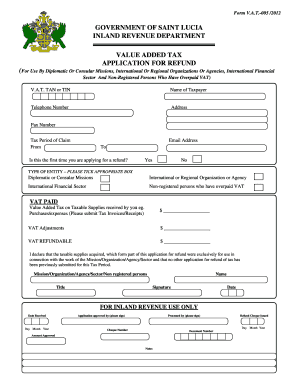 Fillable Online GOVERNMENT OF SAINT LUCIA INLAND REVENUE DEPARTMENT ...