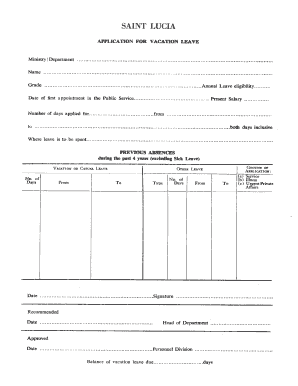 Fillable Online SAINT LUCIA - govtlc Fax Email Print - pdfFiller