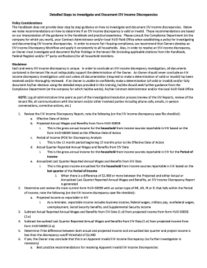Fillable Online Detailed Steps to Investigate and Document EIV Income ...