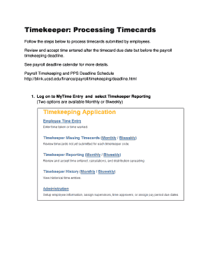 Fillable Online Timekeeper: Processing Timecards Fax Email Print ...