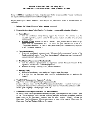 Fillable Online ABOVE MIDPOINT SALARY REQUESTS: Fax Email Print - pdfFiller