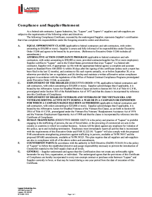 Fillable Online Compliance and Supplier Statement Fax Email Print ...