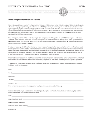 Fillable Online blink ucsd Model Image Authorization and Release ...