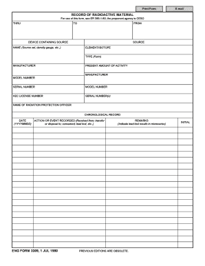 Fillable Online RECORD OF RADIOACTIVE MATERIAL For use of this form see ...