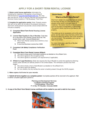 Fillable Online Short-term brentalb license application Fax Email Print ...