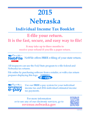 Fillable Online 2015 Nebraska Individual Income Tax Booklet Efile your ...