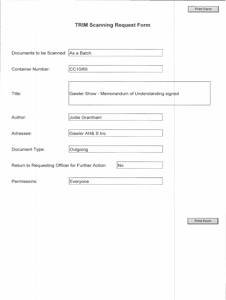 Fillable Online TRIM Scanning Request Form - Town of Gawler Fax Email ...