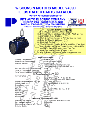 Fillable Online WISCONSIN MOTORS MODEL V465D ILLUSTRATED Fax Email ...