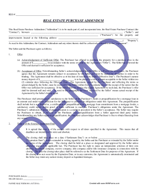 Fillable Online Real Estate Purchase Addendum - AMN Forms Fax Email ...