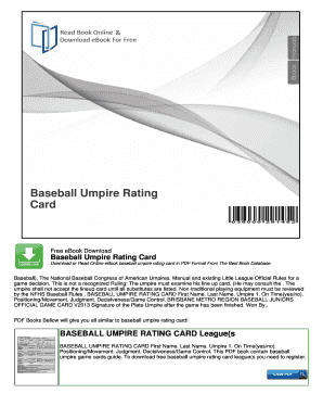 Fillable Online Baseball Umpire Rating Card - ursdoccom Fax Email Print ...