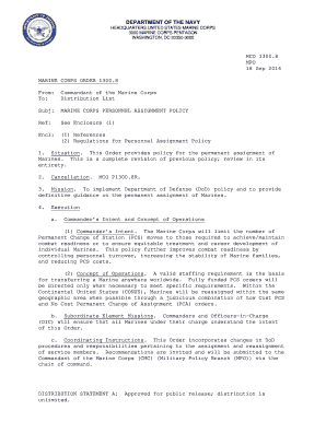 Fillable Online MARINE CORPS ORDER 1300 Fax Email Print - pdfFiller