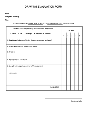 DRAWING EVALUATION FORM - Fonddulacuwexedu - Fonddulac Uwex - Fill and ...