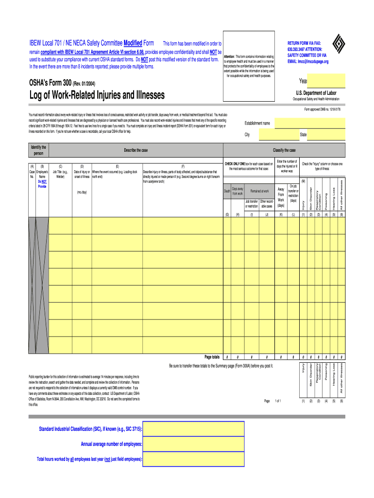 Fillable Online IBEW Local 701 NE NECA Safety Committee Modified Form ...