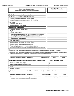 Fillable Online file lacounty Declaration of Brain Death Form rev ...