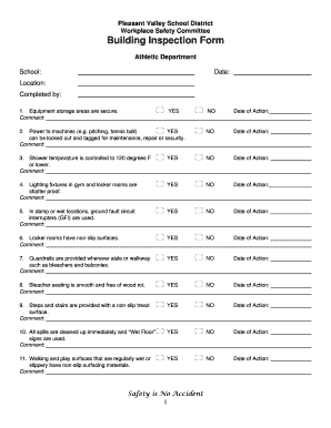 Fillable Online pvbears Building Inspection Form - Athletic Fax Email ...