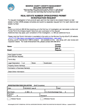 Fillable Online PARCEL PERMITTING INVESTIGATION REQUEST FORMdoc Fax Email Print - pdfFiller