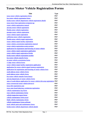 Fillable Online Texas Motor Vehicle Registration Forms - prodmagezcom ...