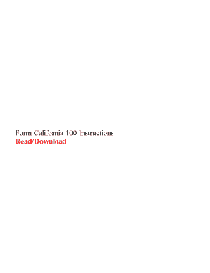 Fillable Online Form California 100 Instructions Fax Email Print ...