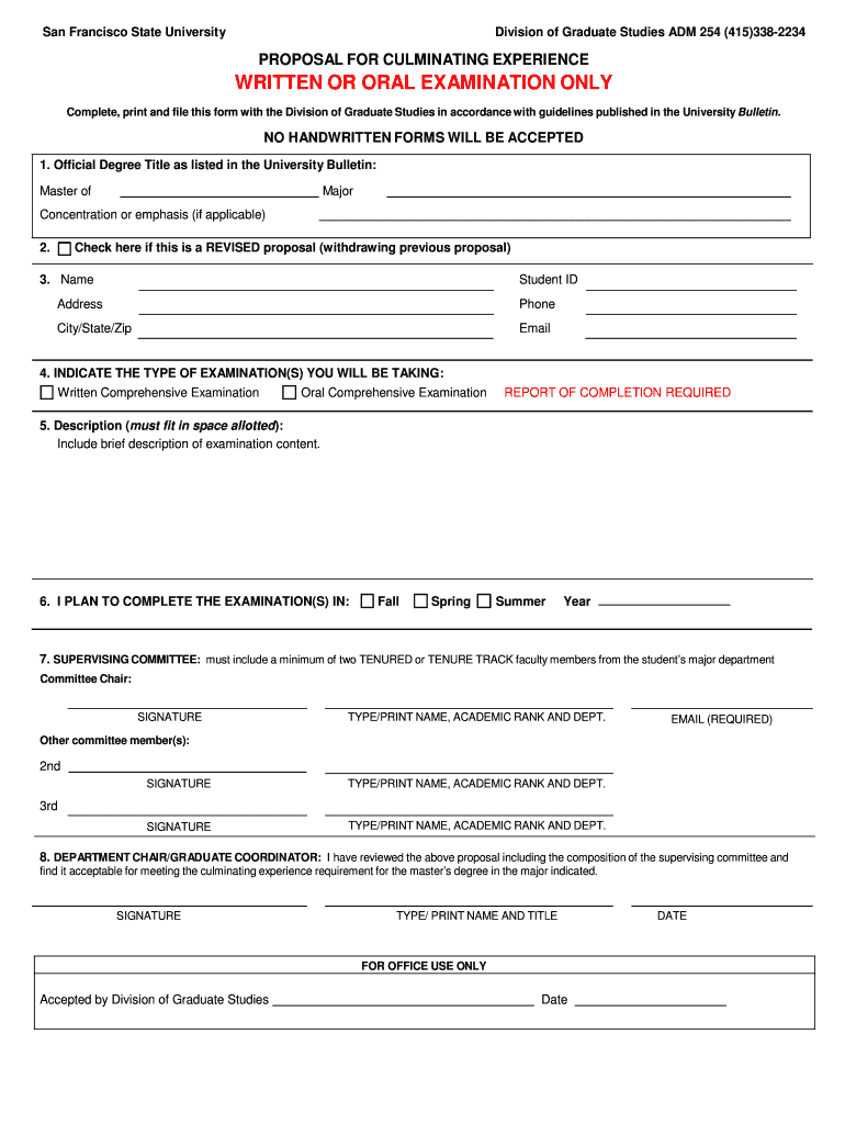 Fillable Online grad sfsu web grad Fax Email Print - pdfFiller